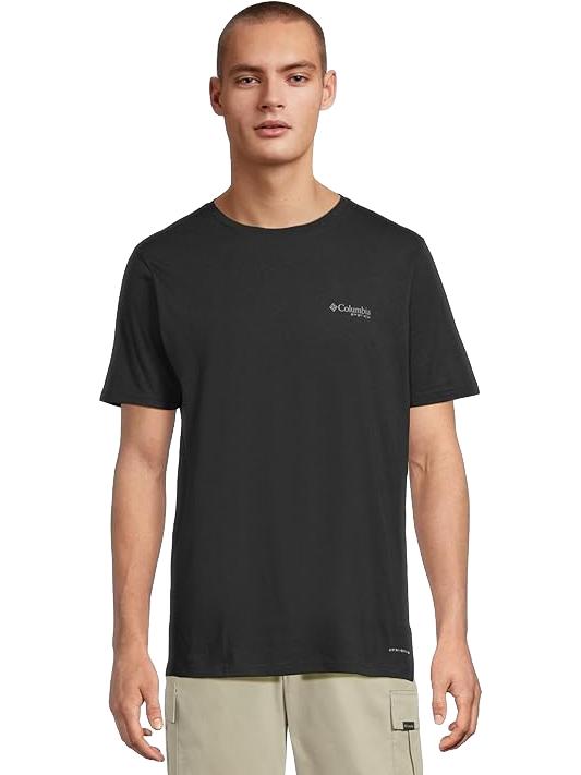 COLUMBIA pfg fish flag ii short sleeve men's t shirt black/graphite gradient