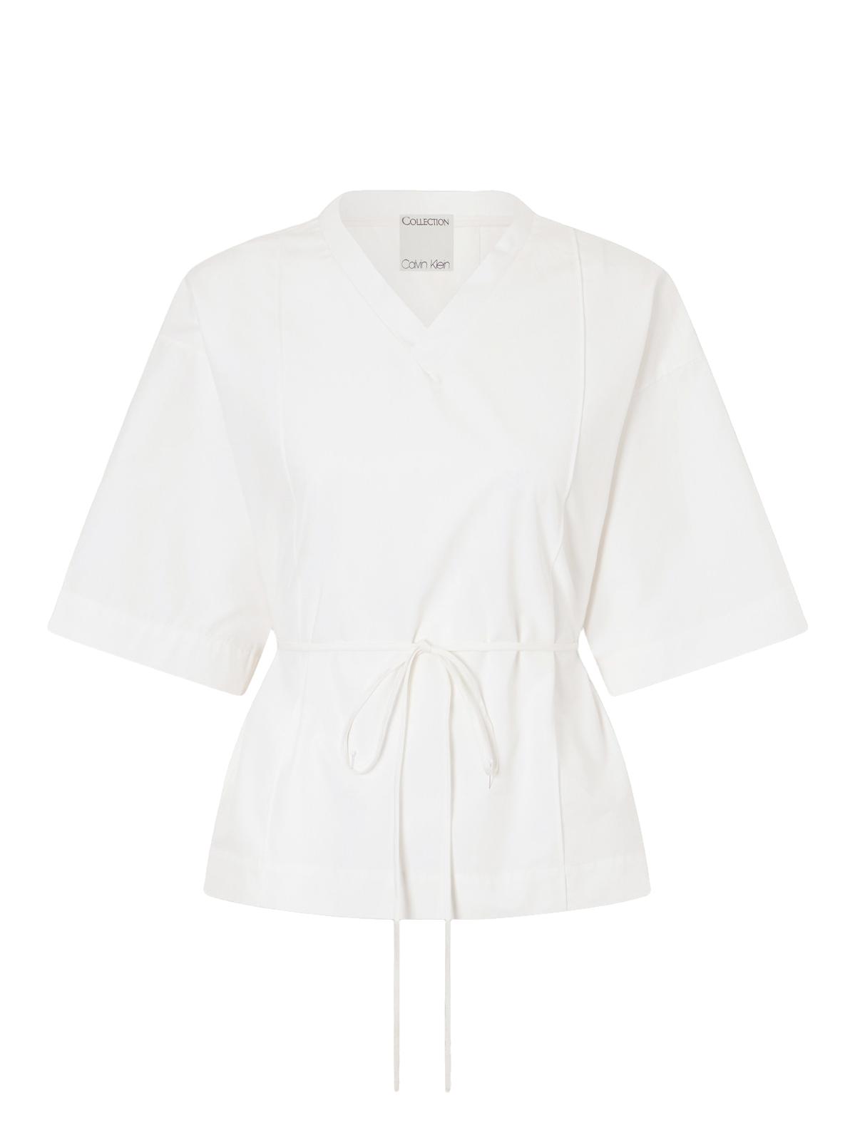 CALVIN KLEIN Calvin Klein Collection Lynn Cotton-Poplin Wrap Blouse