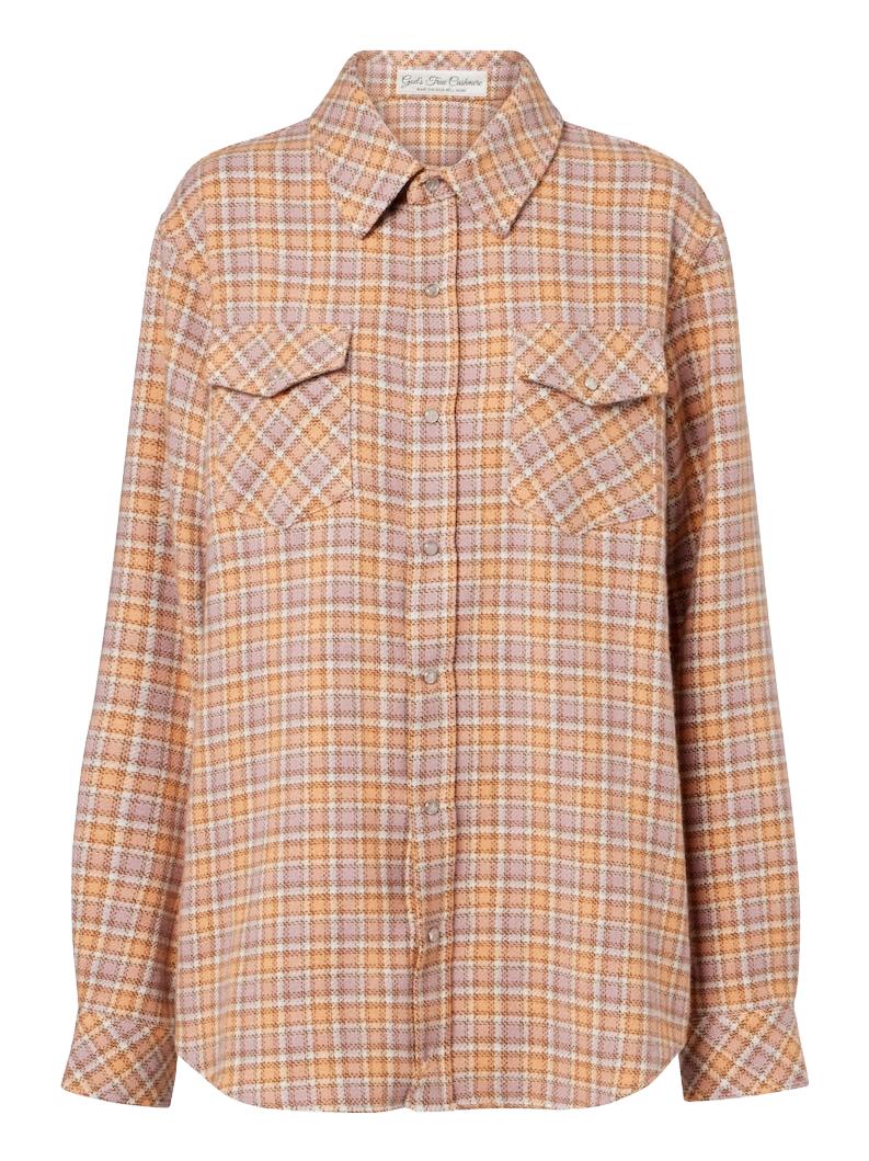 GOD'S TRUE CASHMERE God's True Cashmere Midnight Rose Plaid Shirt