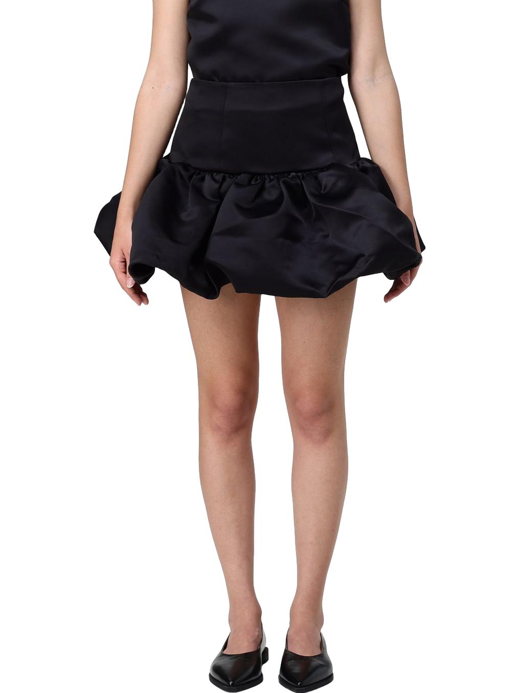 GANNI Ganni Ribbed-Knit Tulle Top