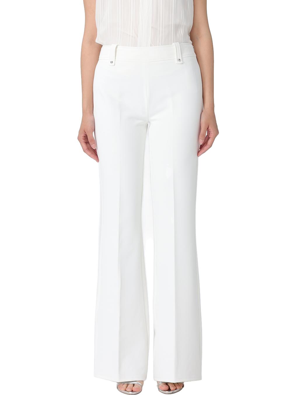 LIU JO Liu Jo High-Waisted Flared Crêpe Trousers with Belt Loops