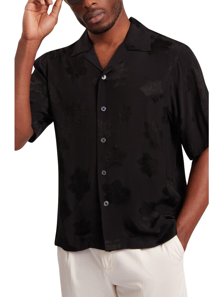 TED BAKER LONDON thovan floral jacquard camp shirt