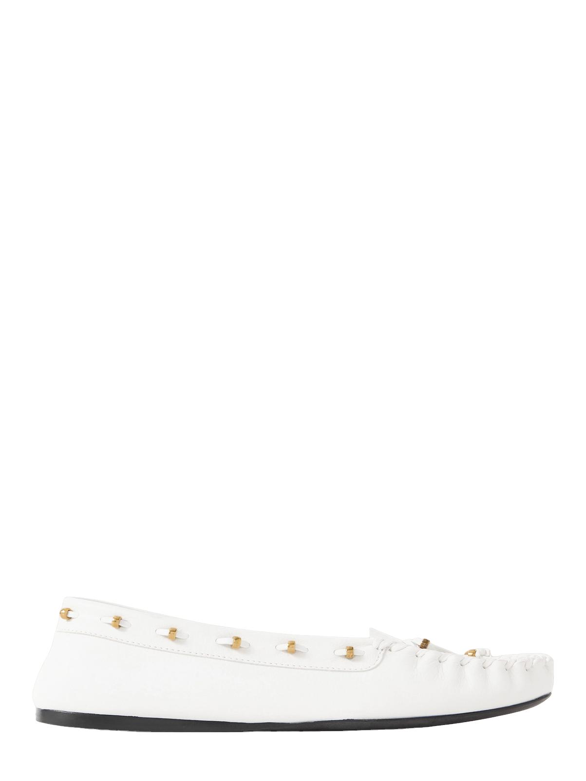 KHAITE KHAITE Milly Embellished Whipstitched Textured-Leather Loafers