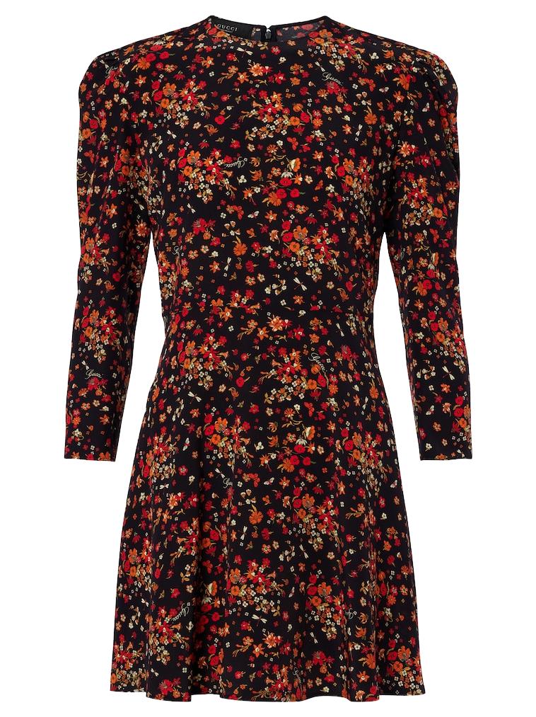 GUCCI Gucci Floral Silk Mini Dress