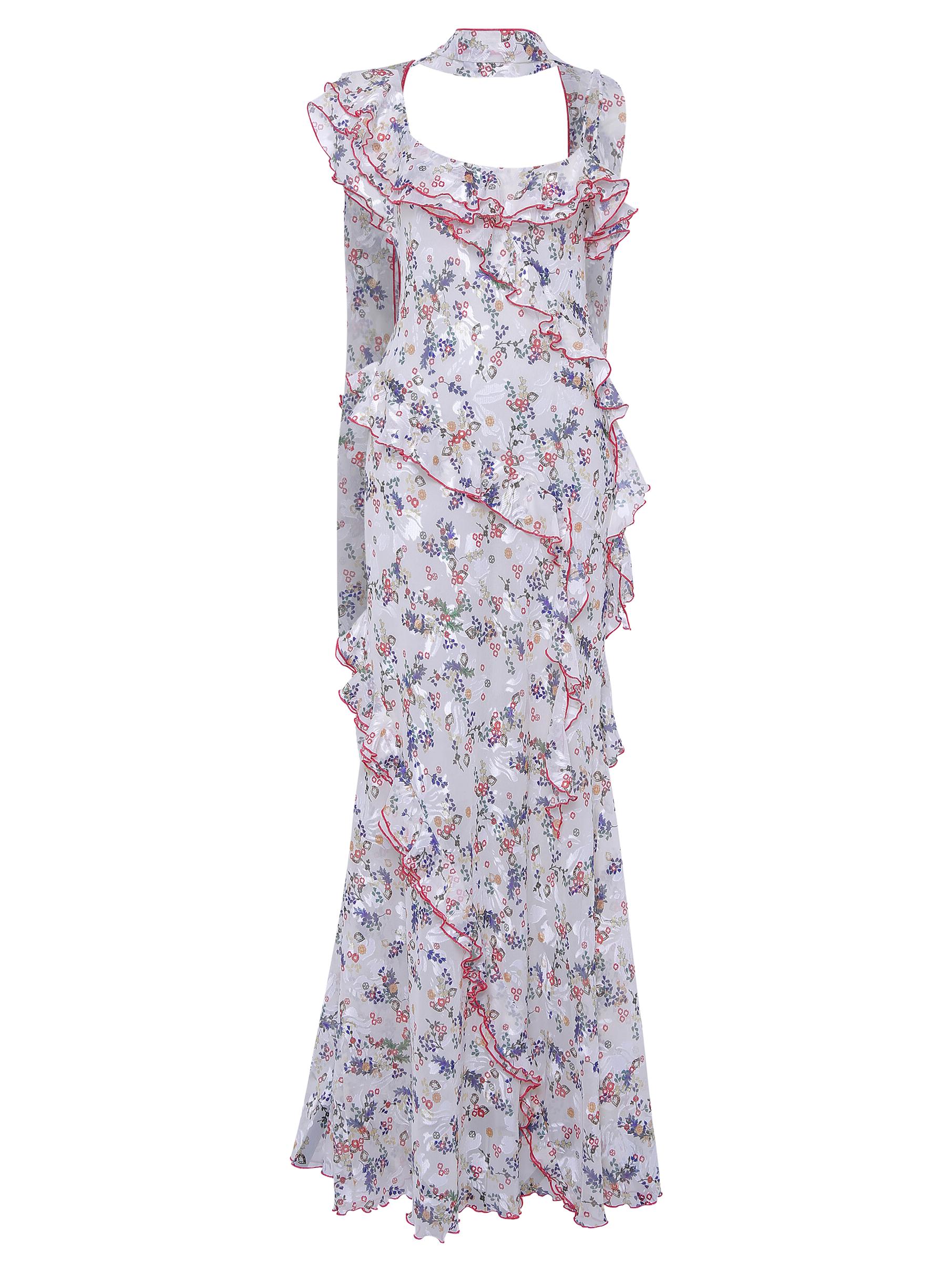 siedrés exclusive raye scarf-detailed midi halter dress Siedres Exclusive Raye Scarf-Detailed Midi Halter Dress - Green