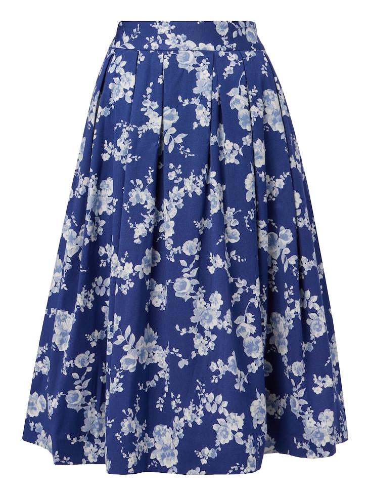 CAROLINA HERRERA Carolina Herrera Floral Faille Midi Skirt