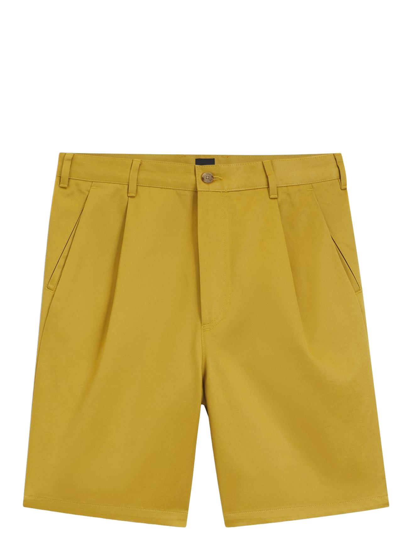 BOSS BOSS Relaxed-Fit Cotton Twill Pleated Shorts