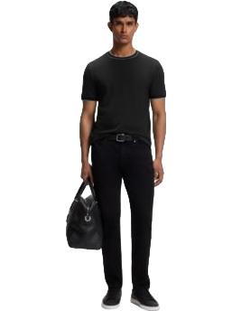 BOSS regular-fit t-shirt in structured cotton with tipping details