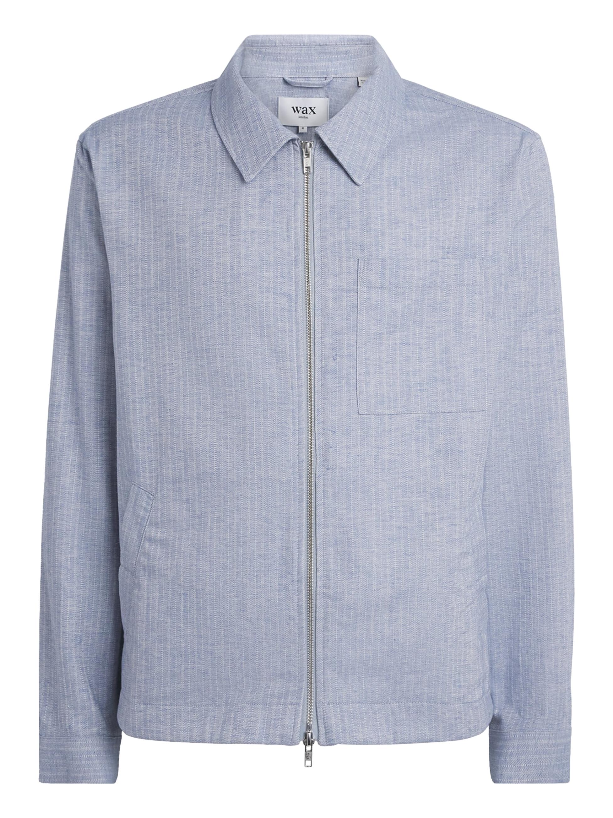 WAX LONDON Wax London Eldon Cotton & Linen Herringbone Zip-Up Jacket