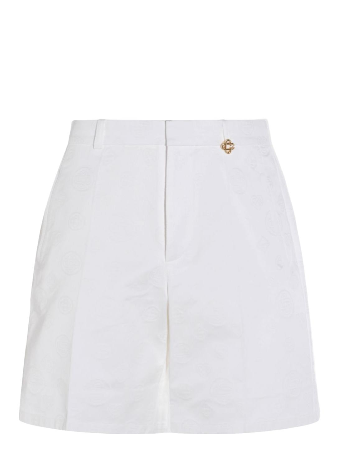 CASABLANCA Casablanca Monogram Textured Pleated Shorts