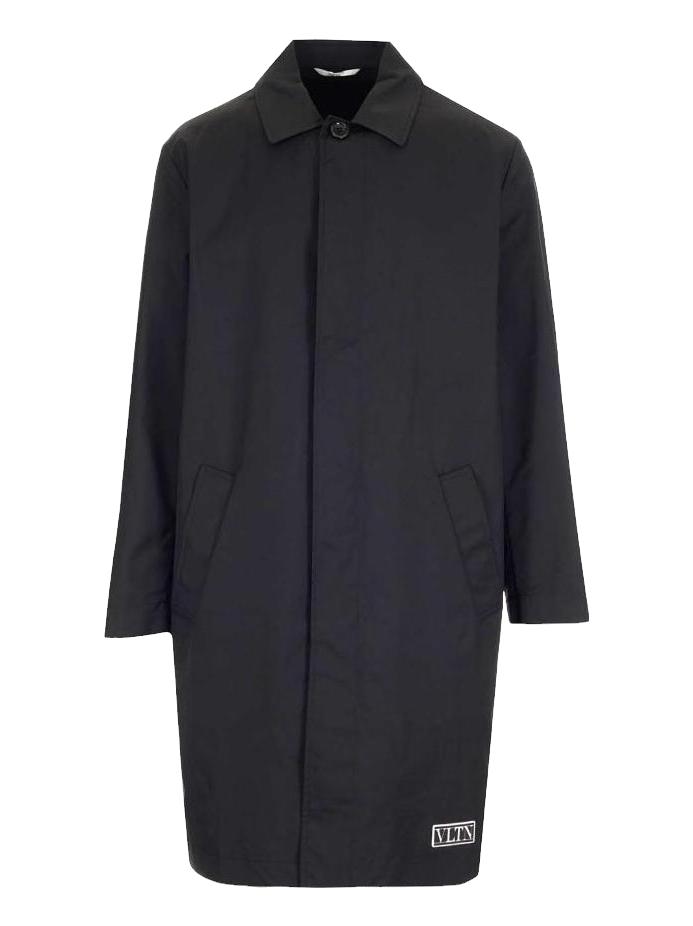 VALENTINO Valentino Single-Breasted Logo Patch Coat