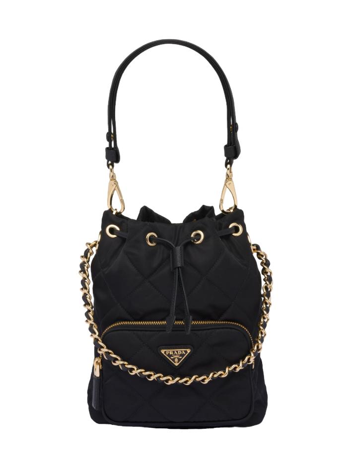 PRADA Prada Quilted Chain-Linked Bucket Bag