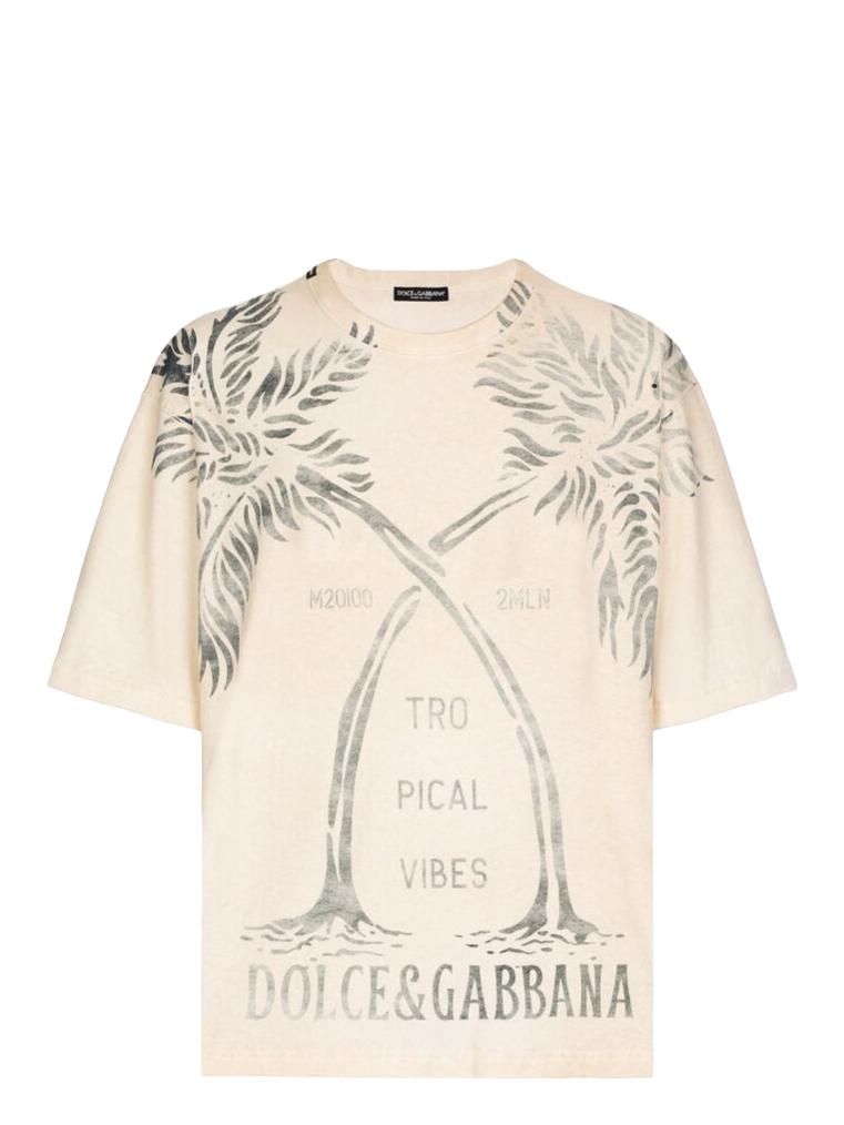 DOLCE & GABBANA Dolce Gabbana Banana Tree Printed Short-Sleeved T-Shirt