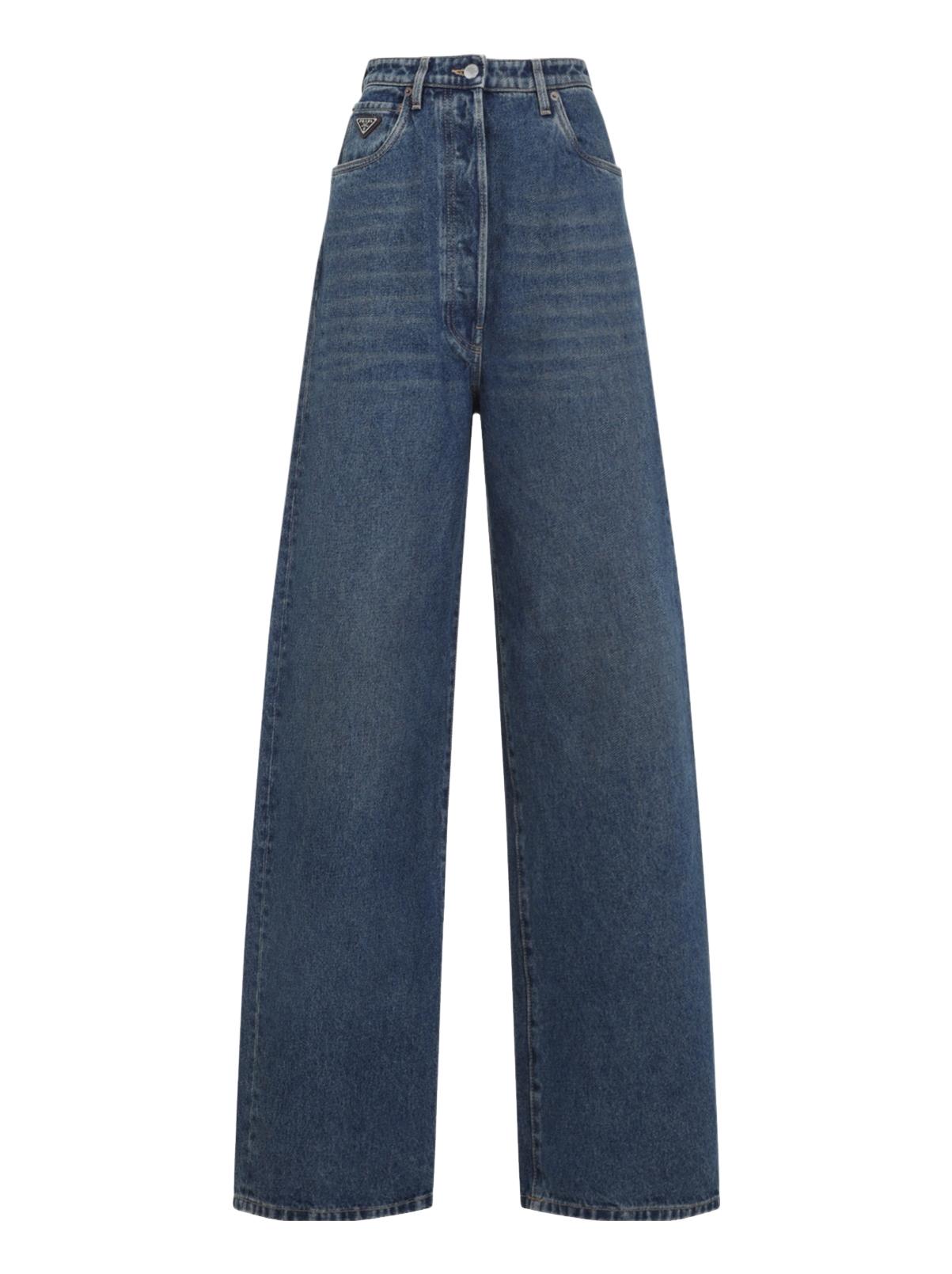 PRADA Prada Logo Plaque Balloon Jeans