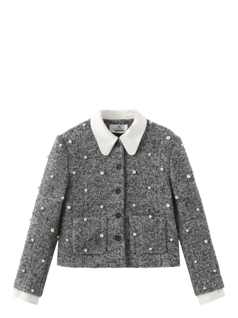 MARISSA CHIARA Marissa Chiara Embellished Pearl Button-Front Jacket