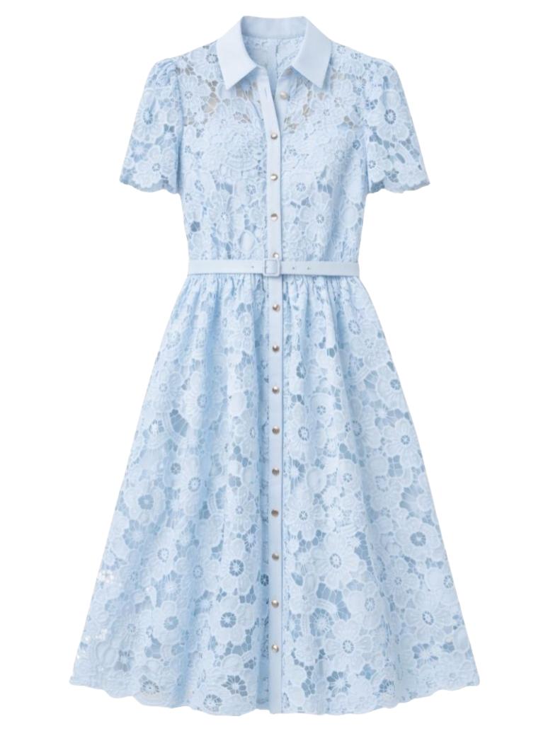 SELF-PORTRAIT Self-Portrait Floral Lace Belted Dress