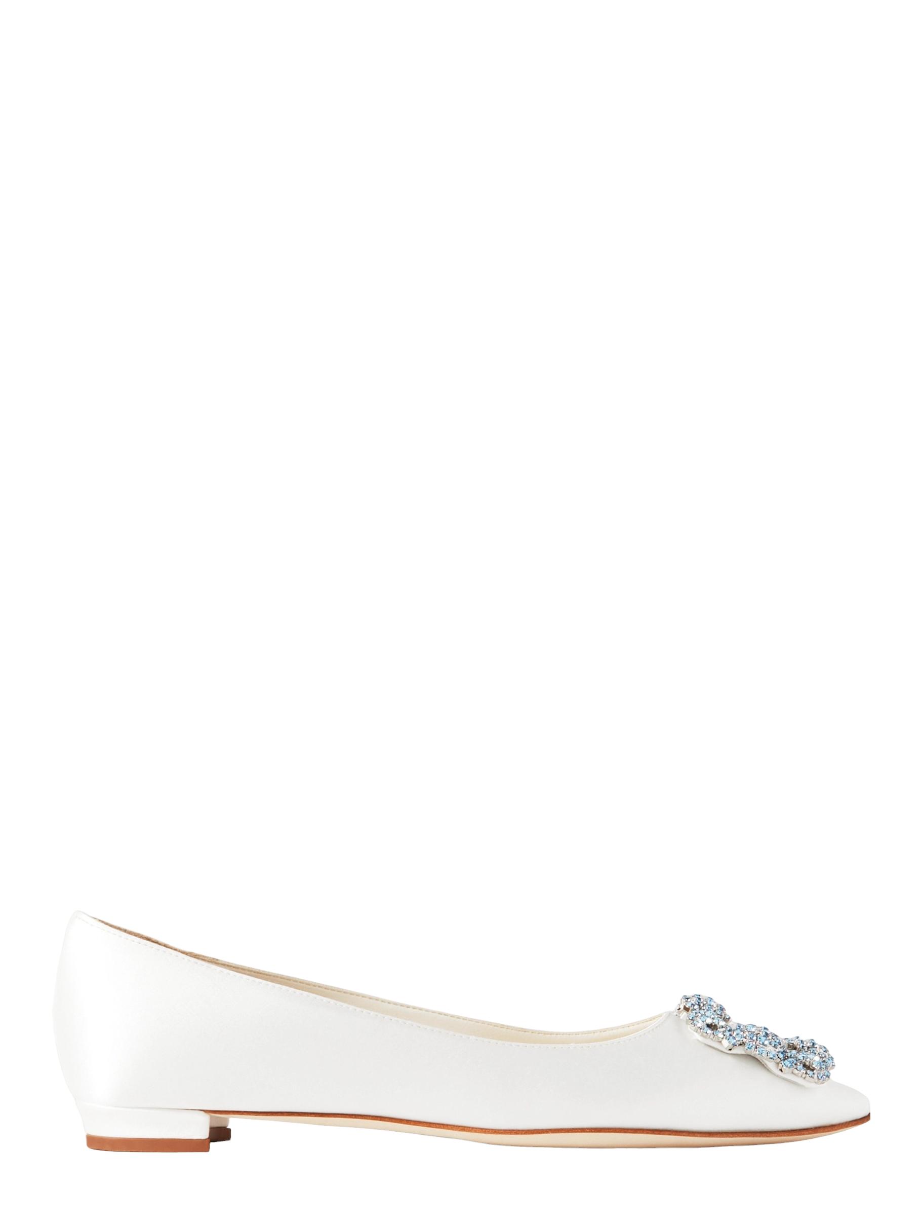MANOLO BLAHNIK Manolo Blahnik Crystal Embellished Pointed Toe Flats