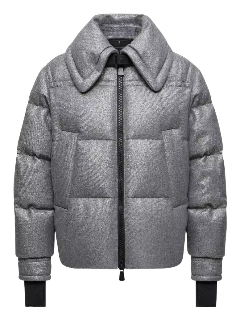 MONCLER Moncler Sandane Metallic Wool Blend Short Down Jacket