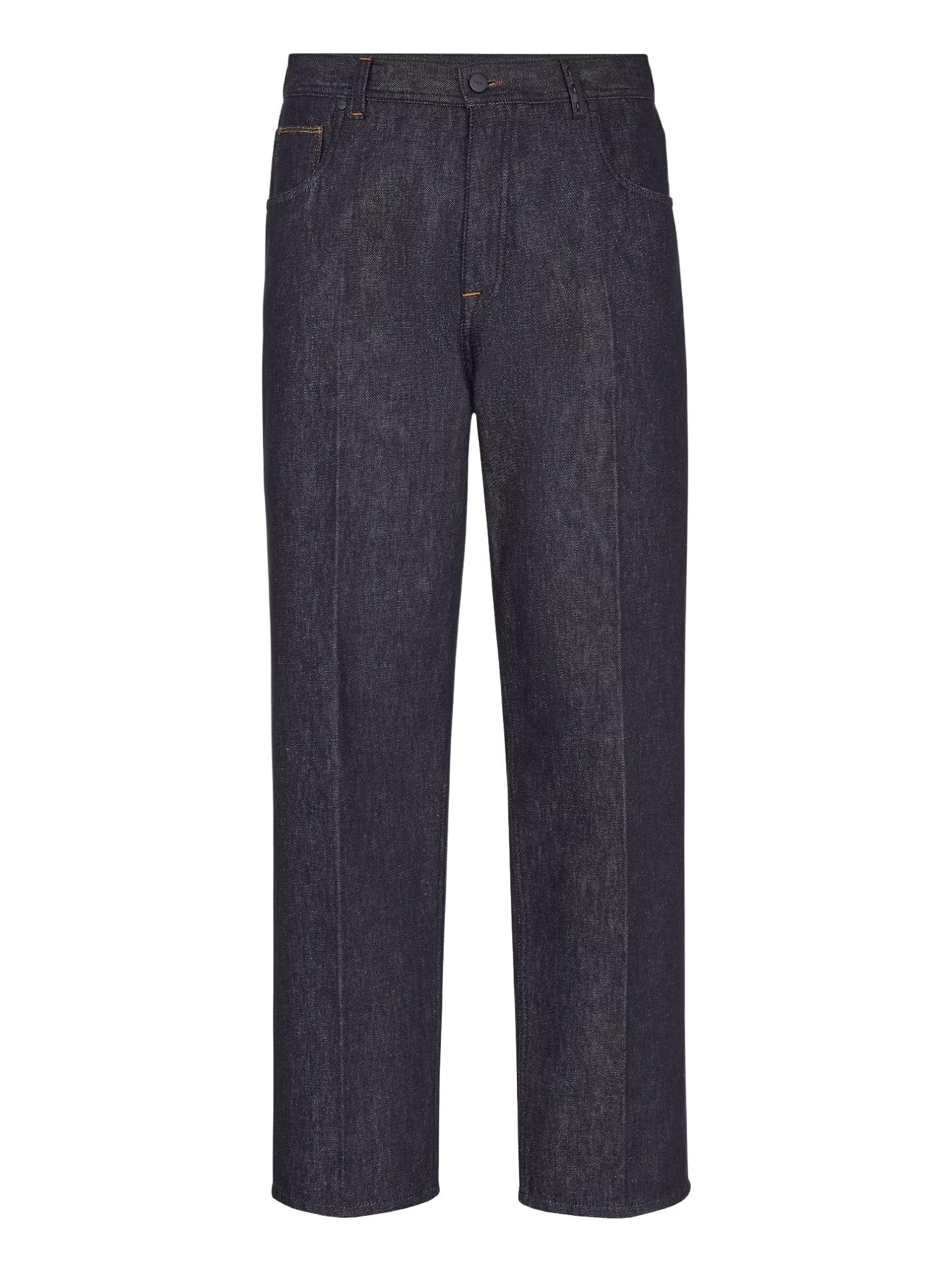 FENDI Fendi Straight-Leg Jeans with Logo Patch