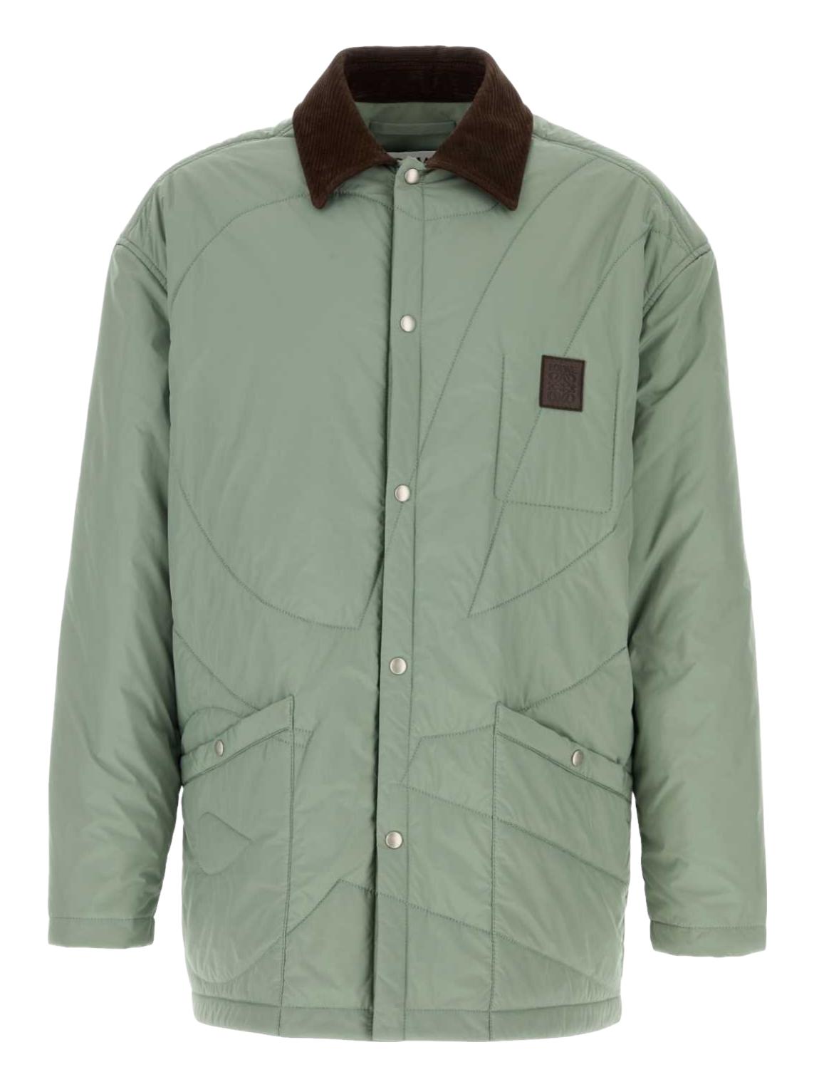 LOEWE Loewe Padded Technical Shell Overshirt with Suede Collar