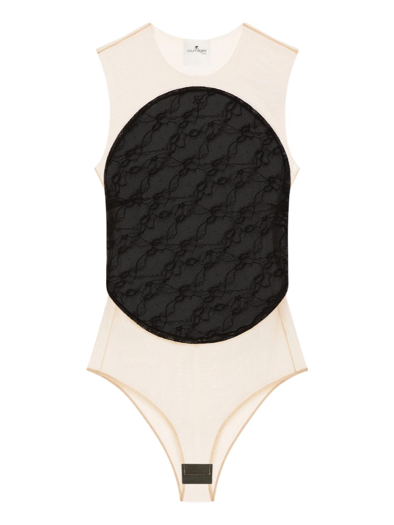 COURREGES Courreges Fitted Lace Bodysuit with Logo Detail