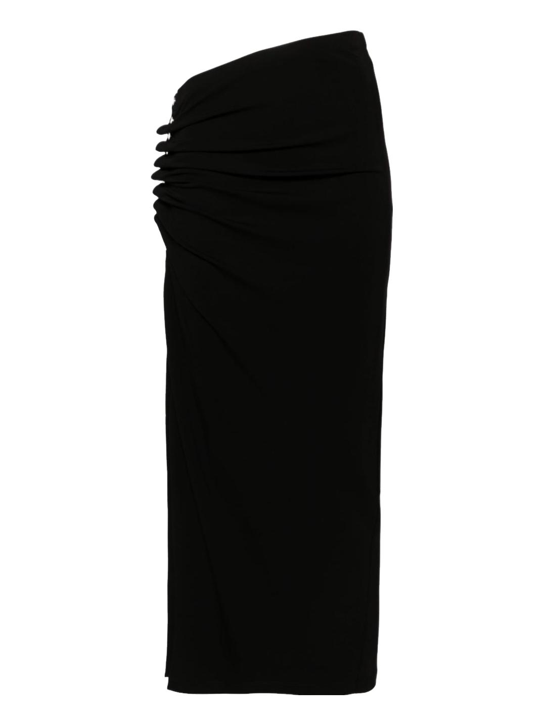PACO RABANNE Paco Rabanne Ruched Midi Skirt with Side Slits