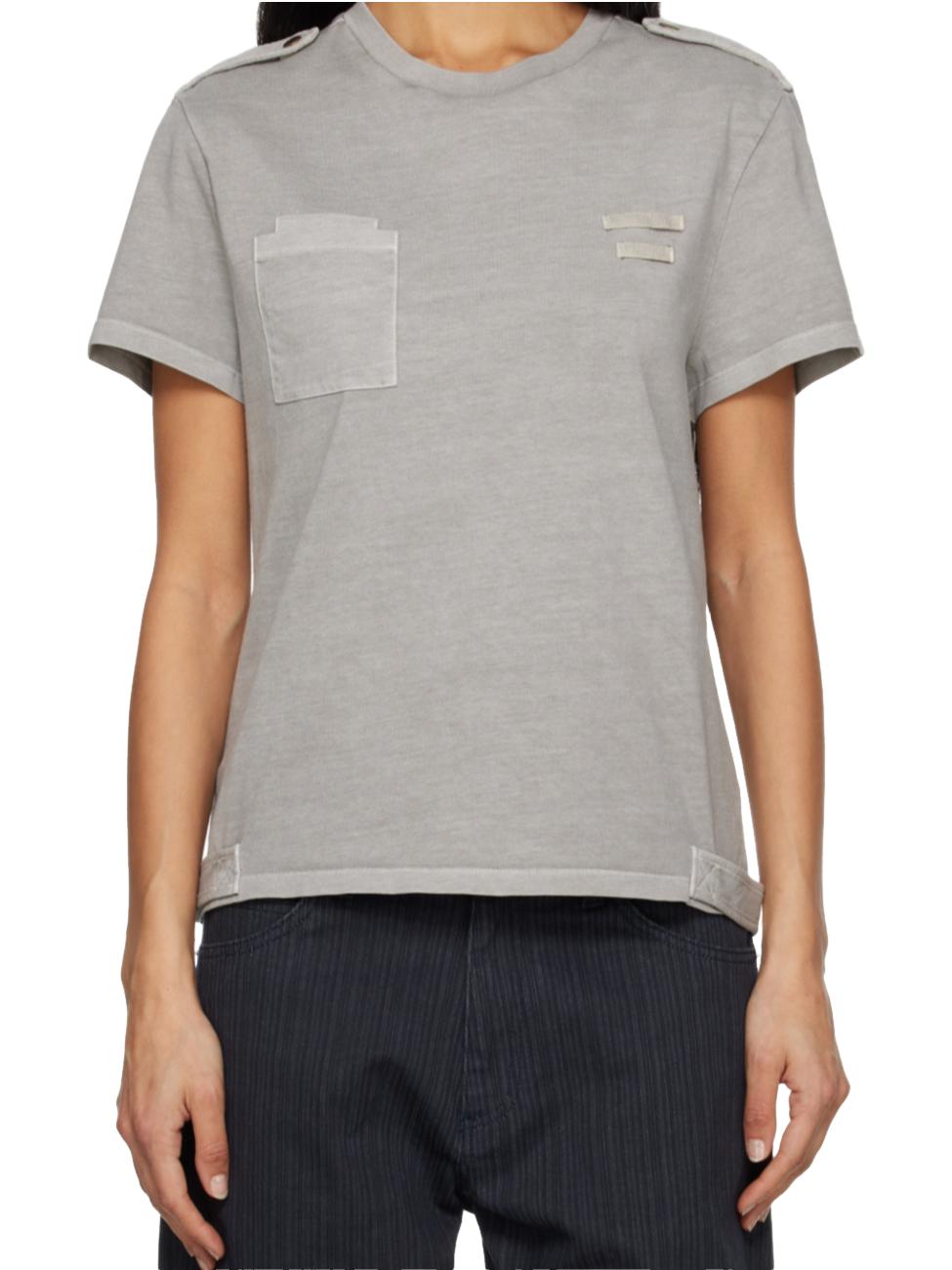 PALOMA WOOL PALOMA WOOL Ribbed Knit Crewneck T-Shirt with Patch Pocket