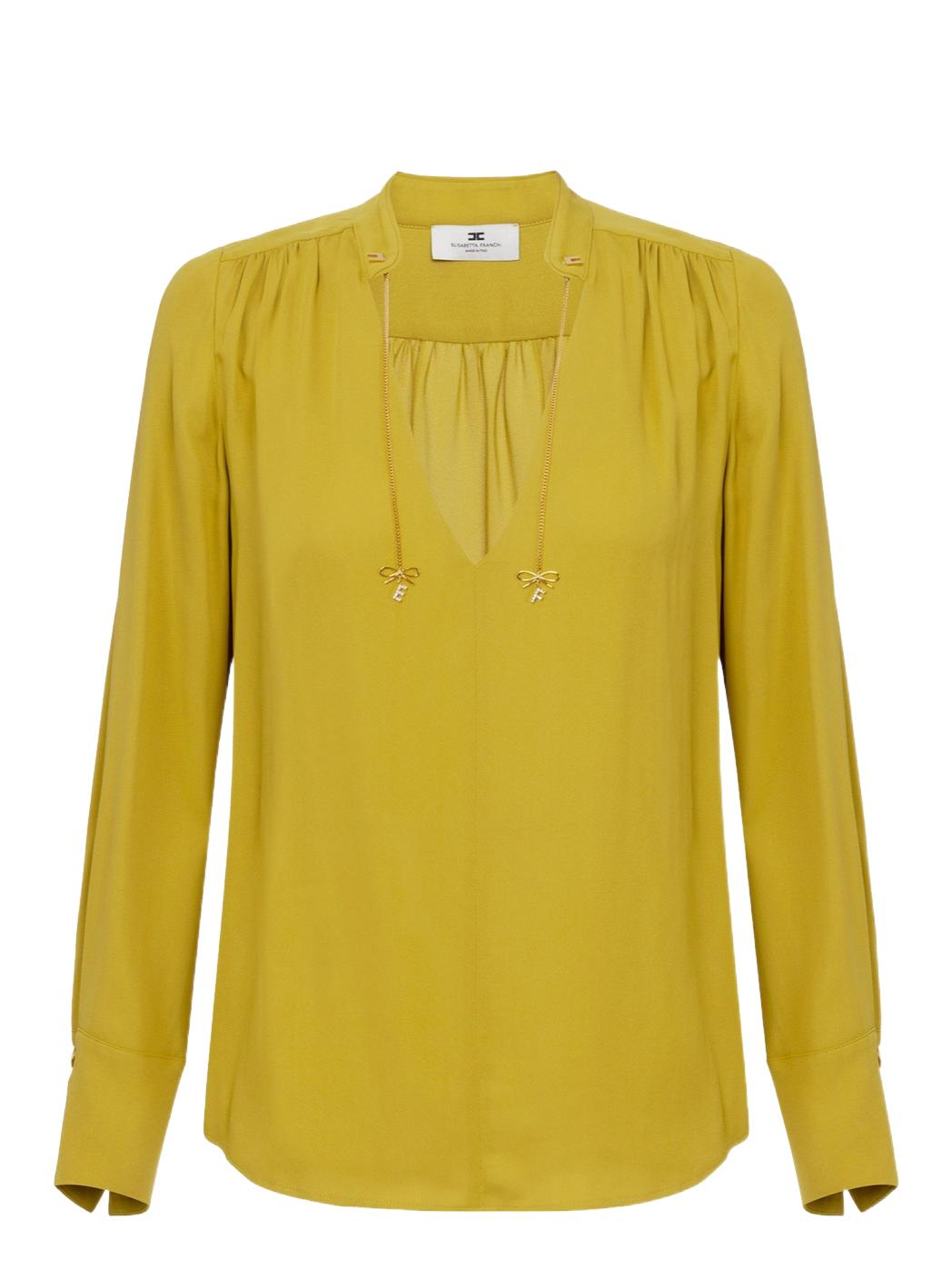 ELISABETTA FRANCHI Elisabetta Franchi V-Neck Long Sleeve Blouse