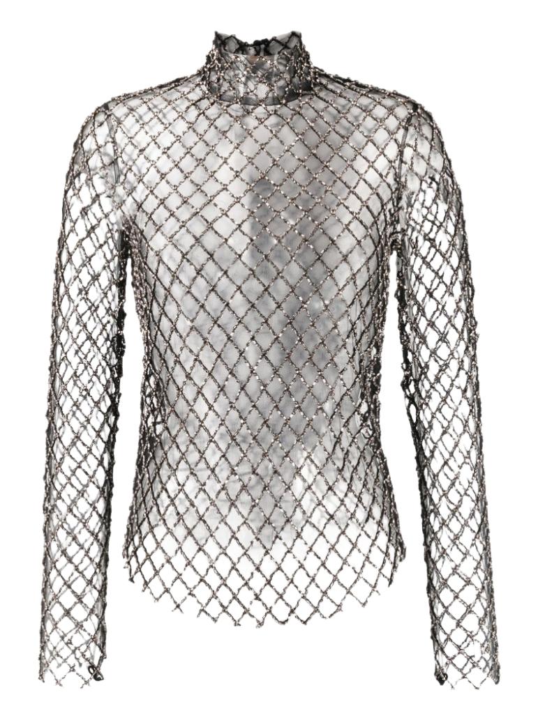 ISABEL MARANT ÉTOILE Isabel Marant High-Neck Embellished Long-Sleeved Blouse
