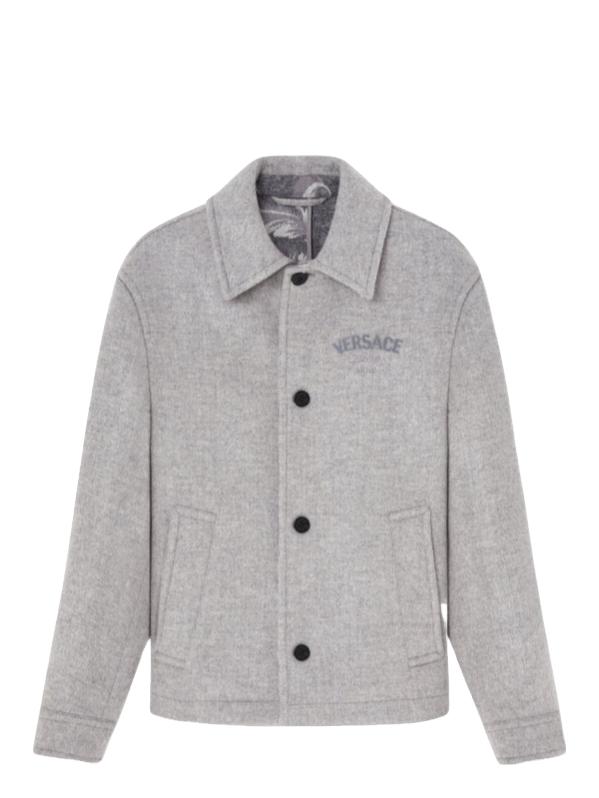 VERSACE Versace Logo Embroidered Button-Up Blouson Jacket