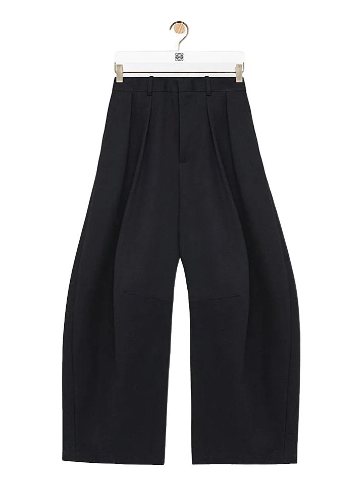 LOEWE Loewe Barrel Trousers in Cotton and Silk Gabardine