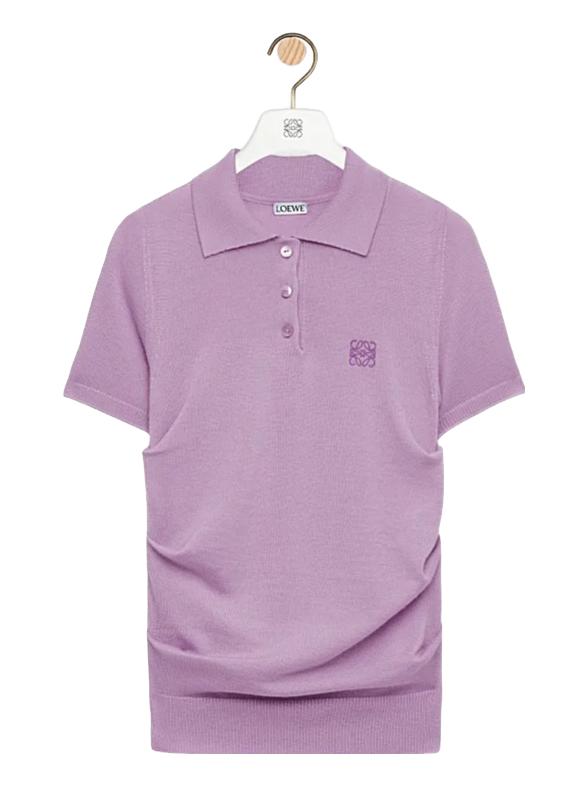 LOEWE Loewe Short Sleeve Polo Sweater in Cashmere and Silk