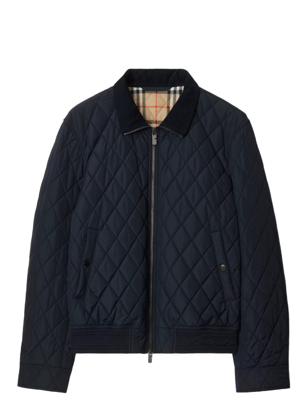 BURBERRY Burberry Quilted Zip-Up Bomber Jacket with Ribbed Hem