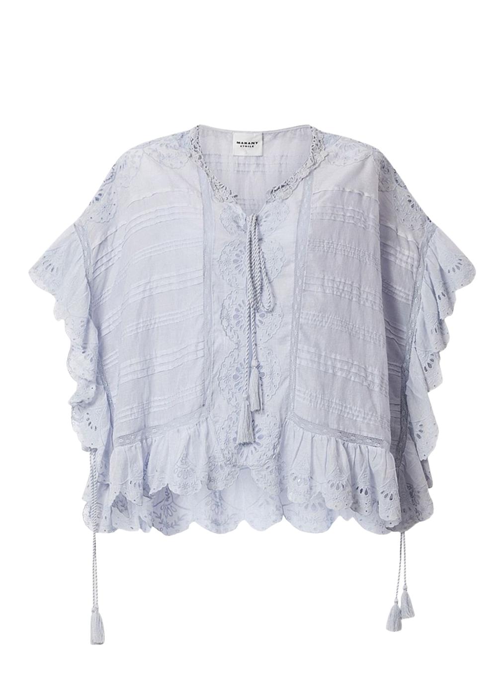 ISABEL MARANT ÉTOILE Isabel Marant Étoile Cropped Lace Blouse with Ruffles