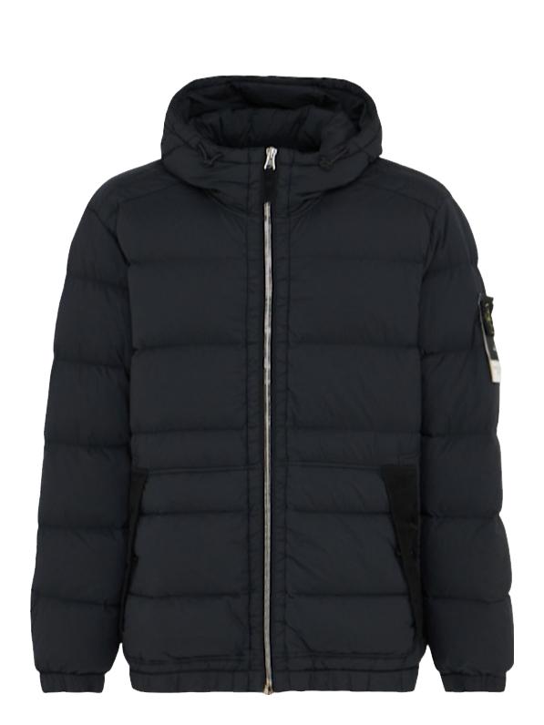 STONE ISLAND Stone Island Nylon Down Jacket with Hood and Logo Patch