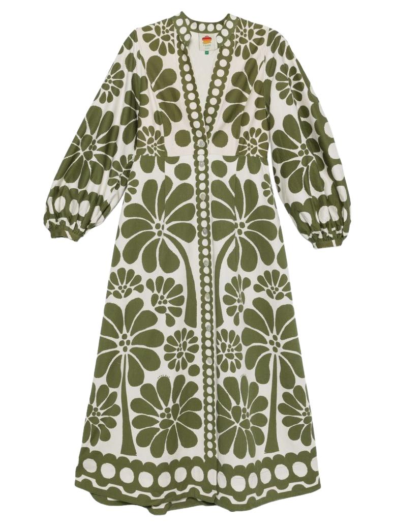 FARM RIO Farm Rio Floral Maxi Dress with Puffed Sleeves