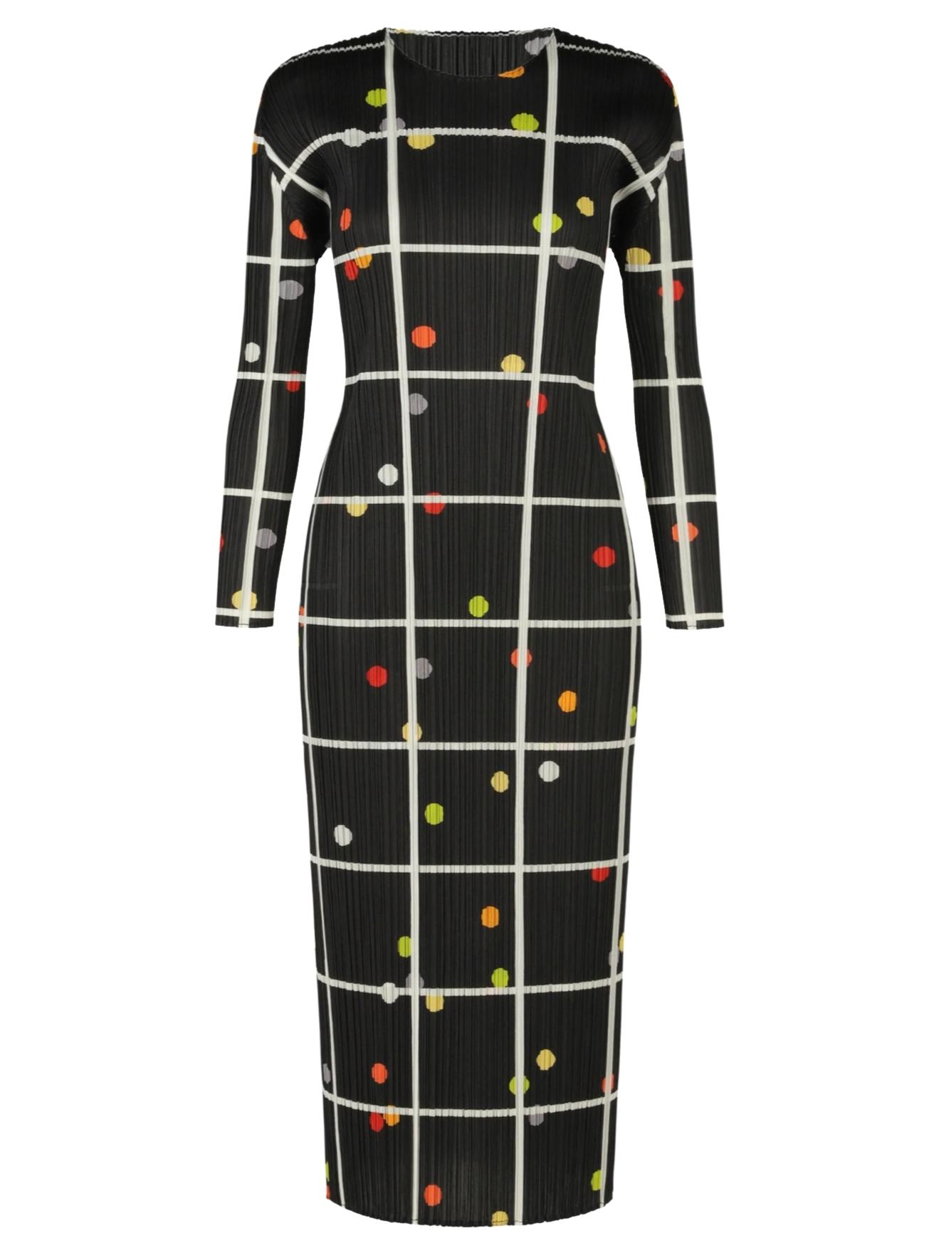 ISSEY MIYAKE Pleats Please By Issey Miyake Grid Print Pleated Dress