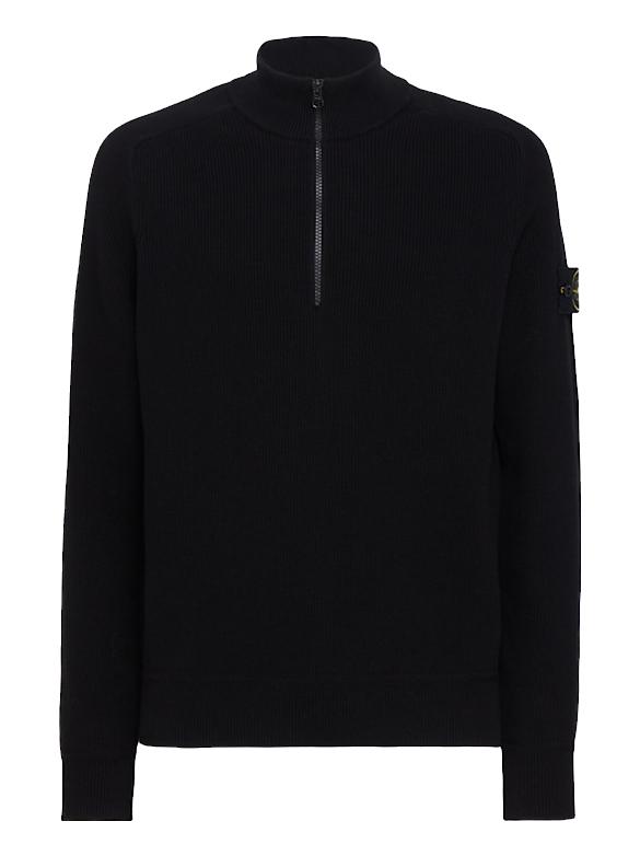 STONE ISLAND Stone Island Logo Cotton Half-Zip Knit Sweater
