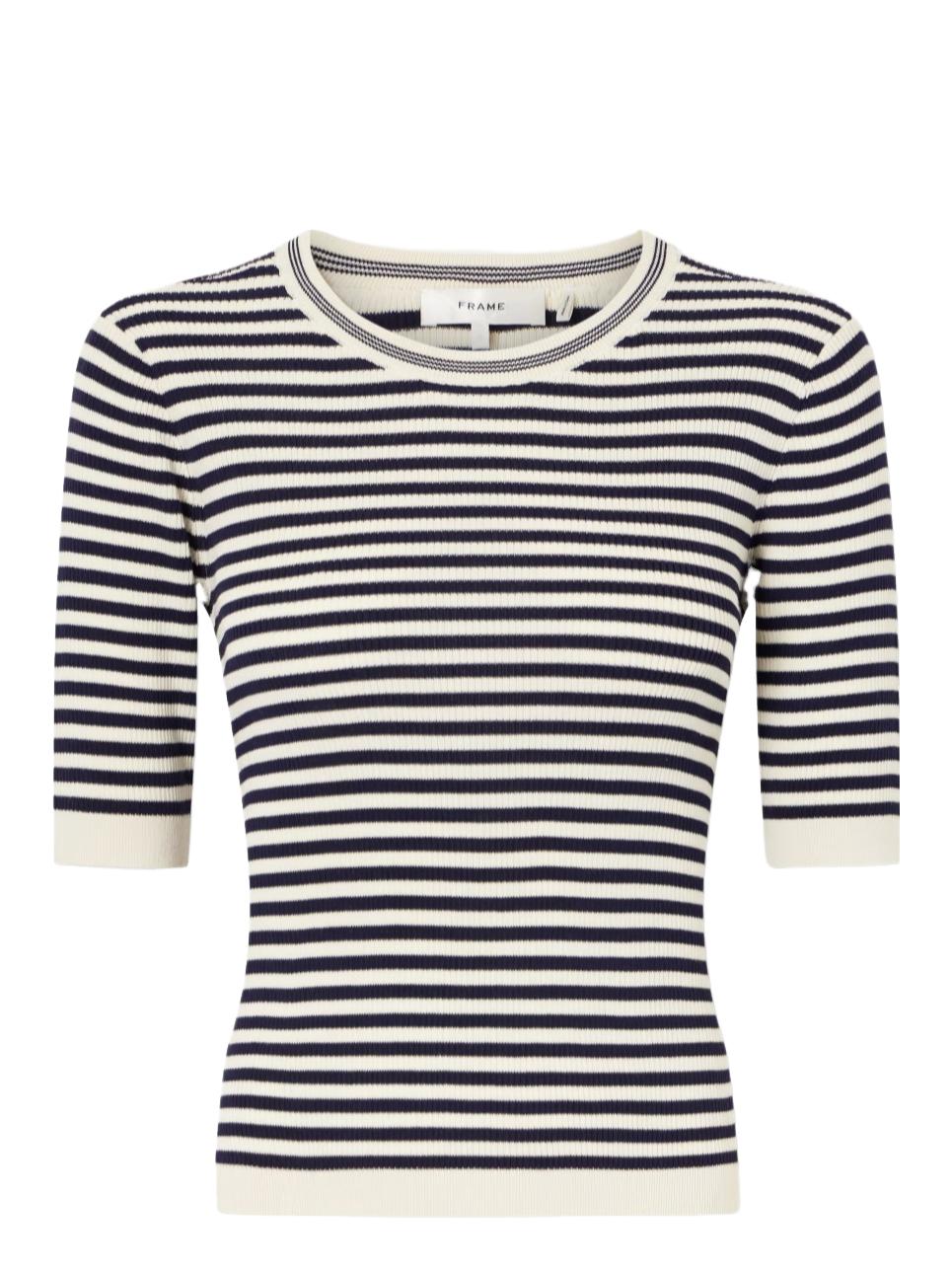 FRAME Frame Striped Cotton-Blend T-Shirt