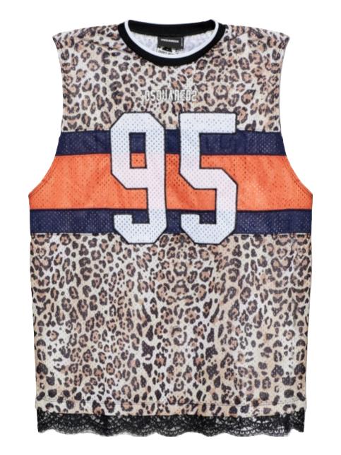 DSQUARED2 Dsquared2 Lace Trim Jersey Tank Top