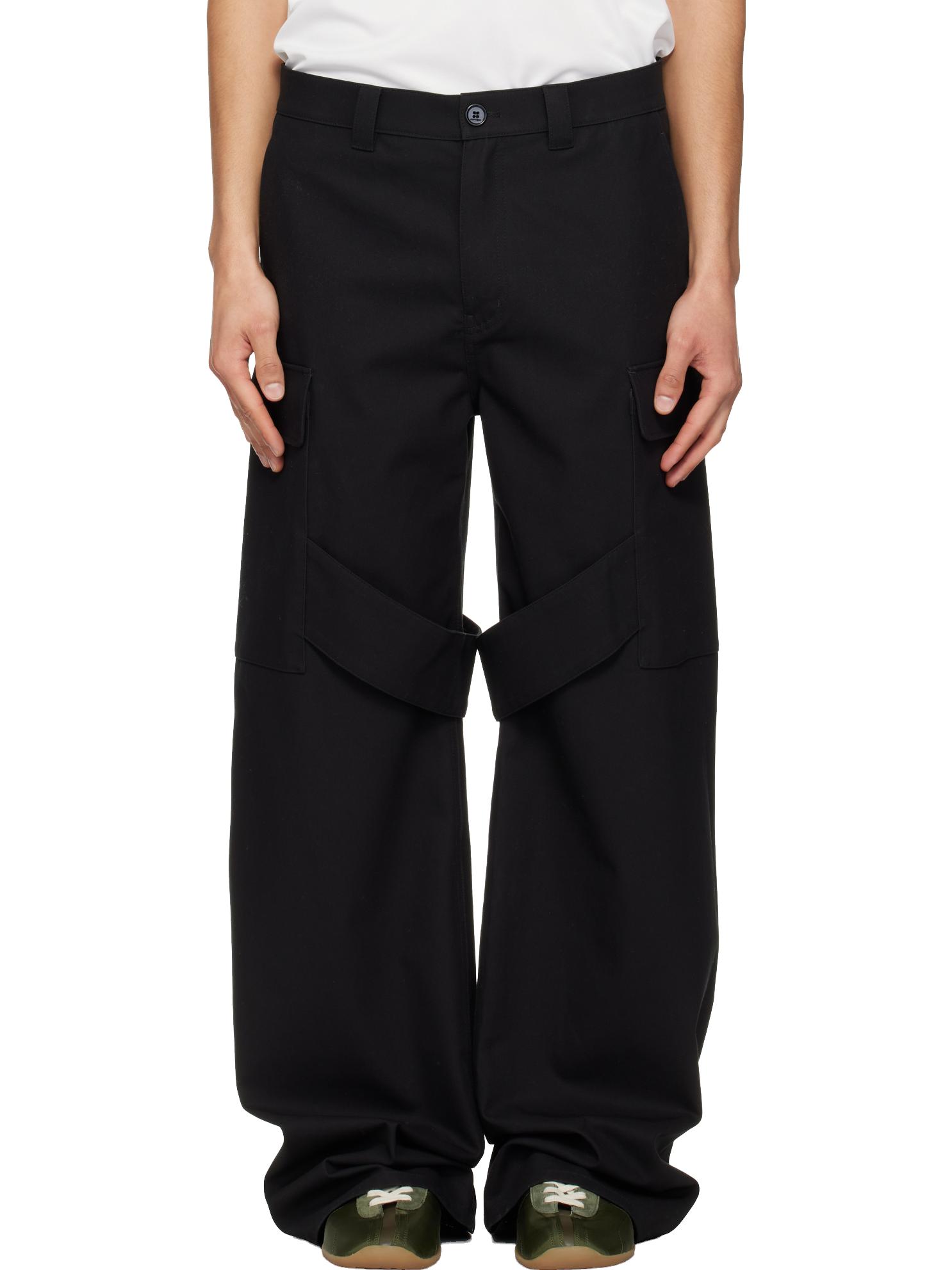 COURREGES Courrèges Black Cotton Twill Cargo Trousers