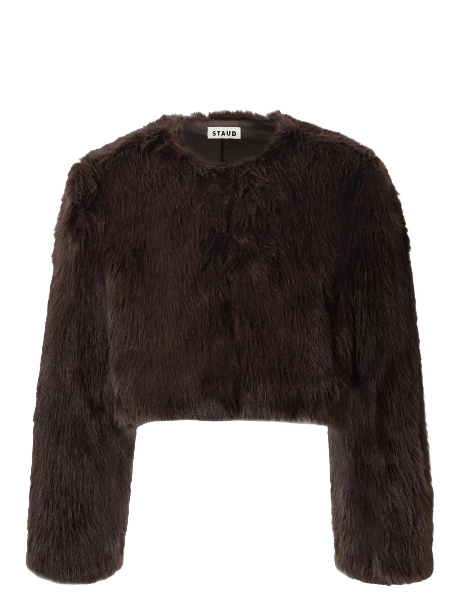 STAUD Staud Casmira Cropped Faux Fur Jacket