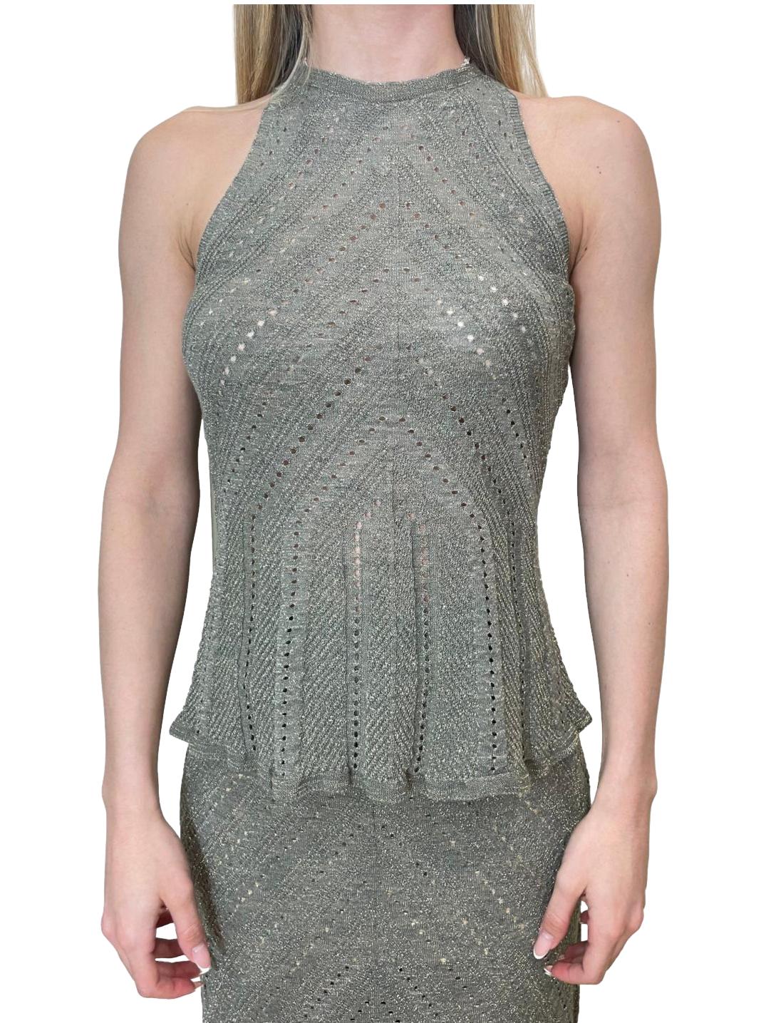 TWINSET Twinset Lurex Knit Sleeveless Top