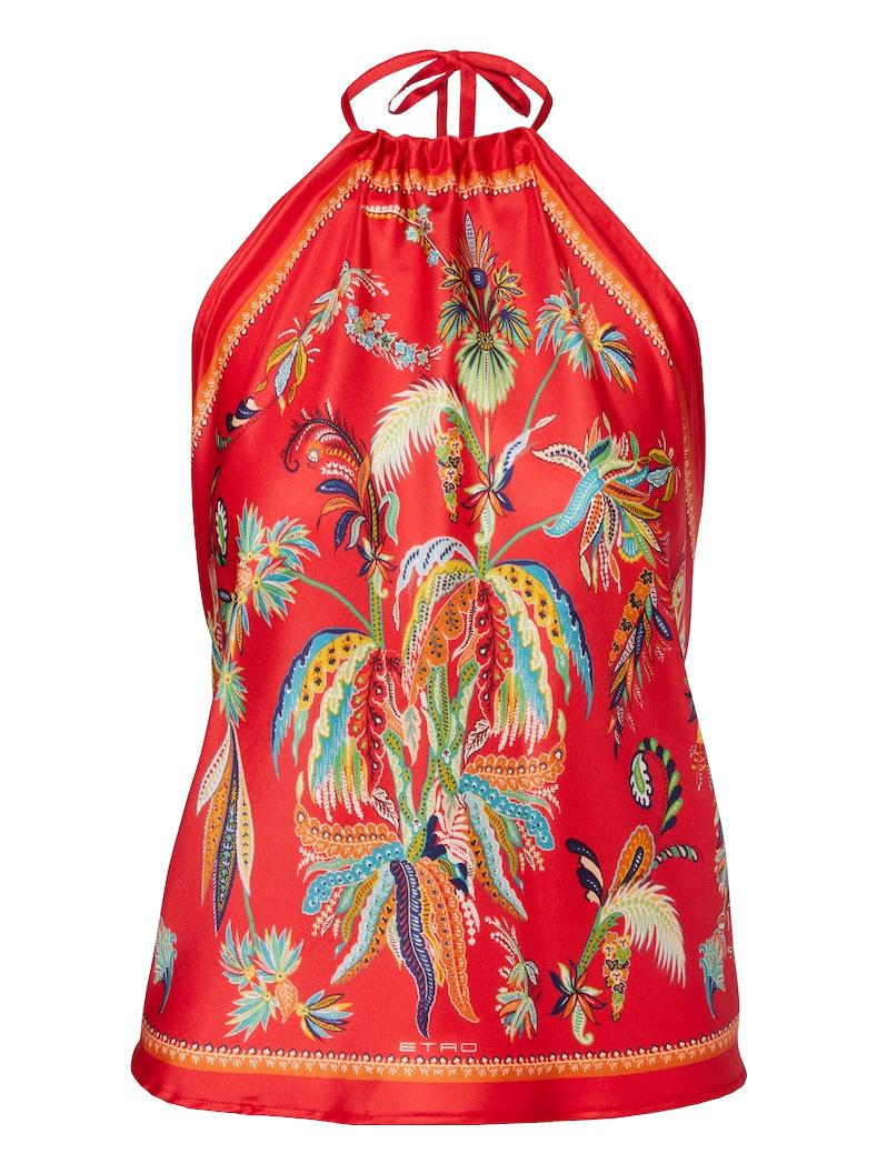 ETRO Etro Printed Halterneck Silk Twill Top