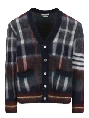 THOM BROWNE RWB-stripe gingham shirt