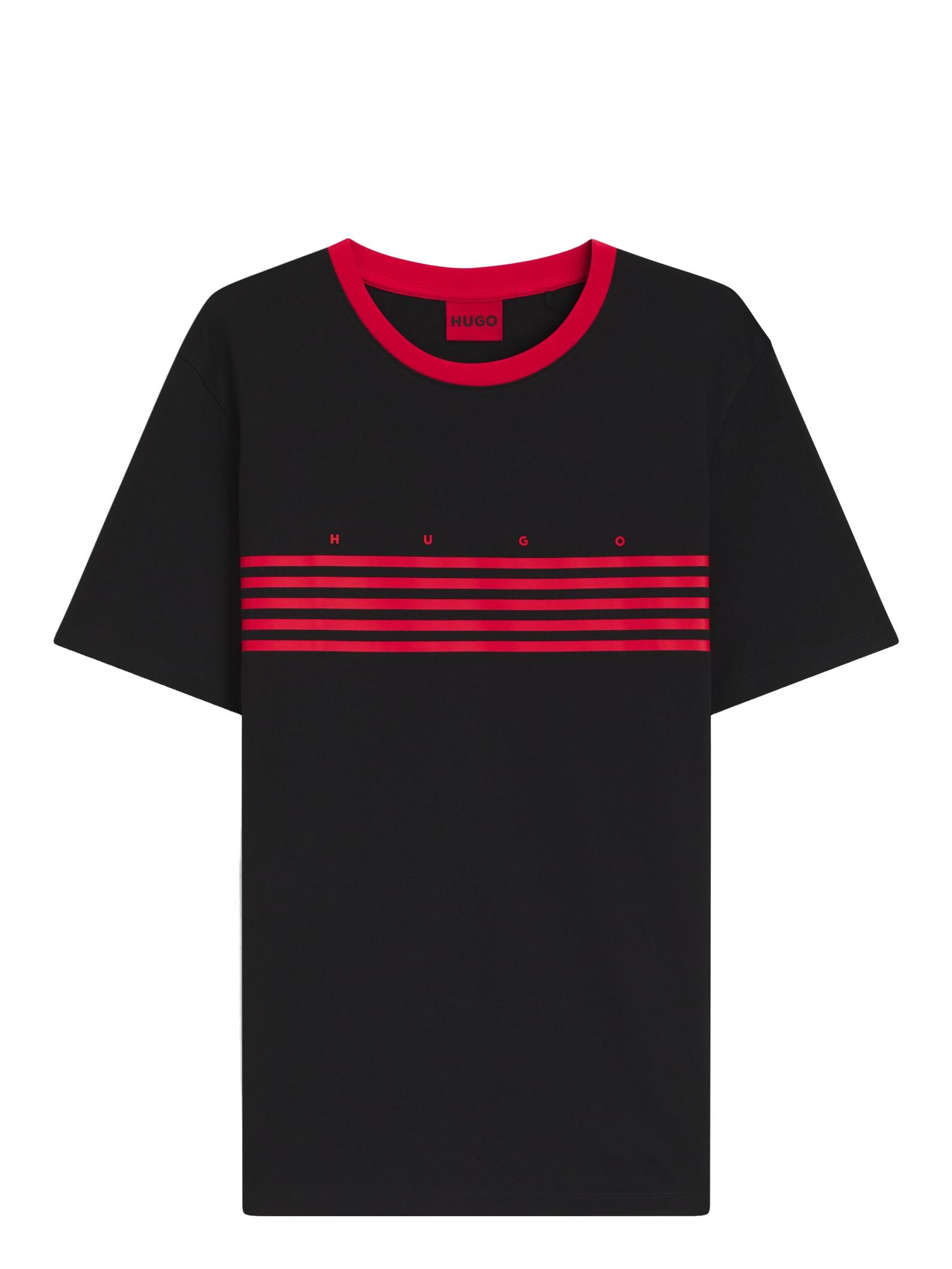 HUGO cotton t-shirt with printed stripes