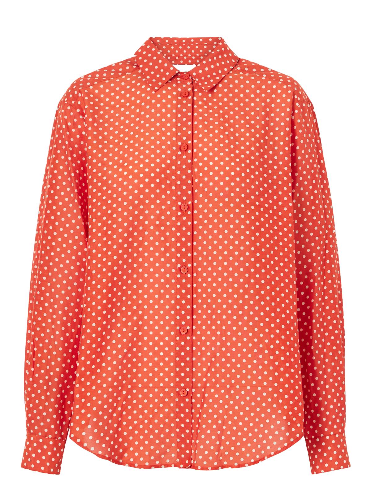 MATTEAU Matteau Polka Dot Organic Cotton Blend Shirt
