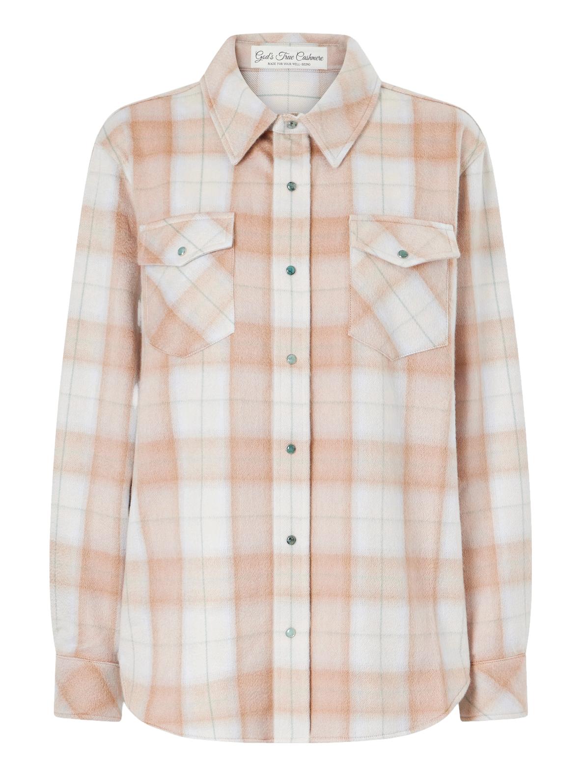 GOD’S TRUE CASHMERE God’s True Cashmere Champagne Plaid Cashmere Shirt