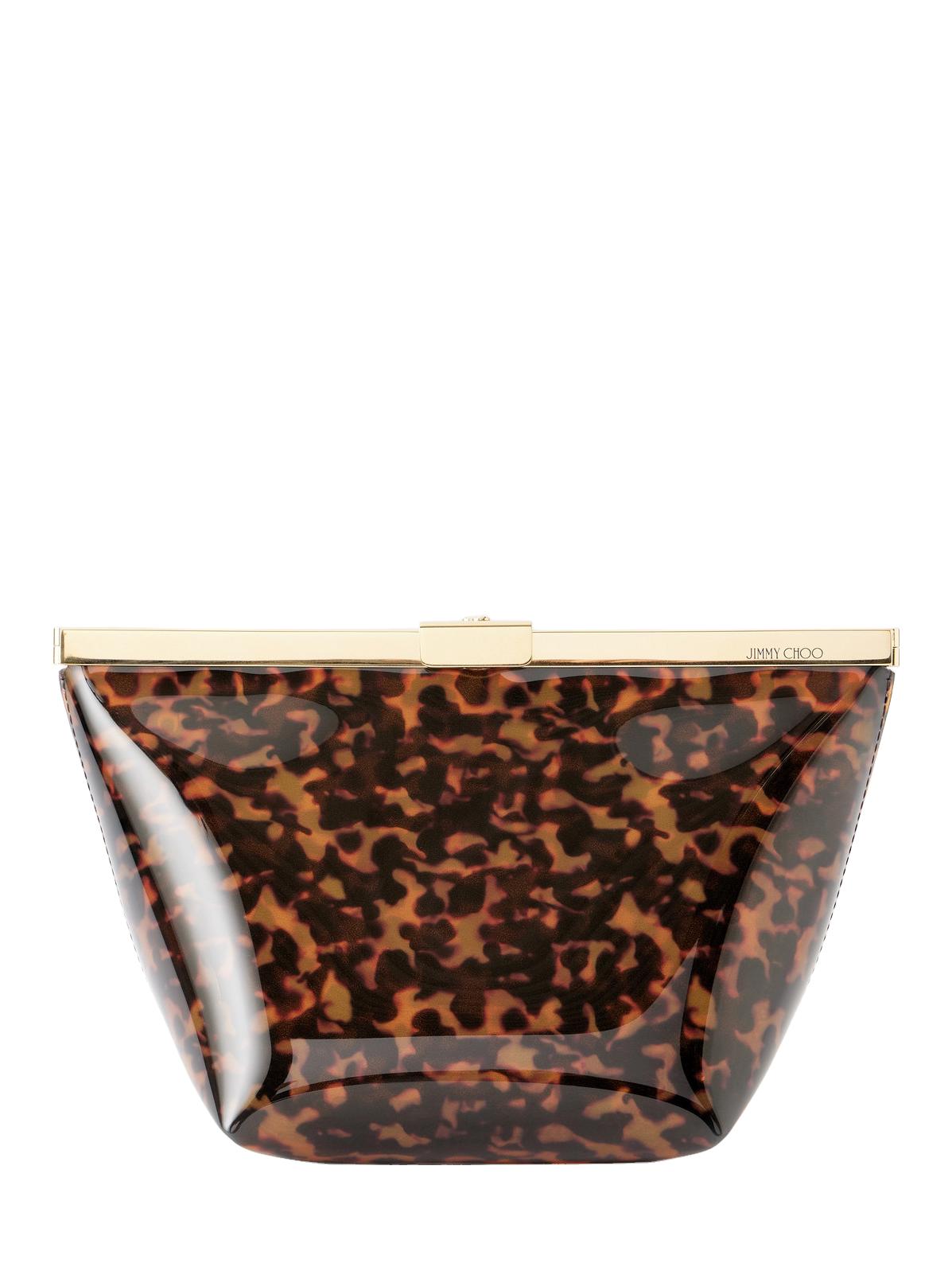 JIMMY CHOO Jimmy Choo Ganache Animal-Print PVC Clutch