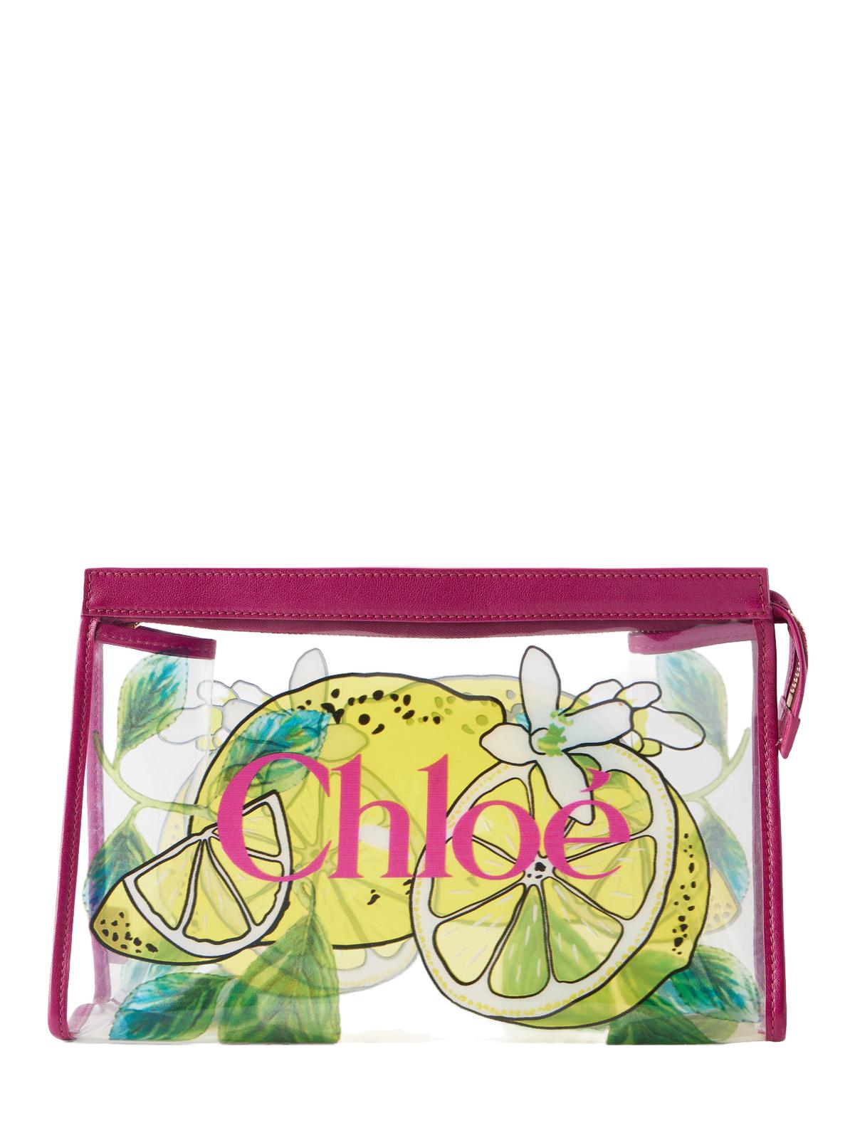 CHLOÉ Chloé Printed Leather-Trimmed Jelly Clutch